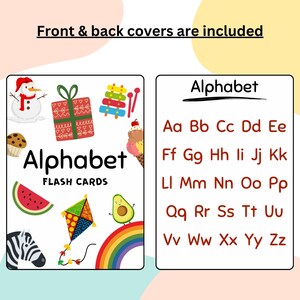 Alphabet Flash Cards With Cute Graphics | A-Z Cards | Toddler Preschool ...