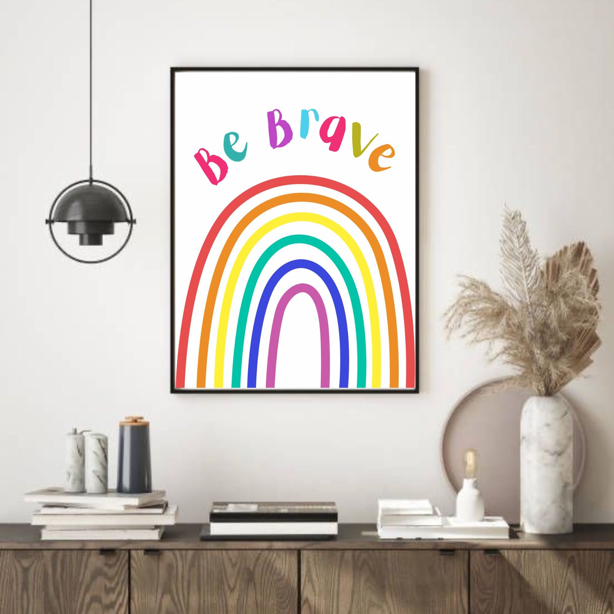 Be Brave Be Kind Be Happy Motivational Poster | Words of Affirmation ...