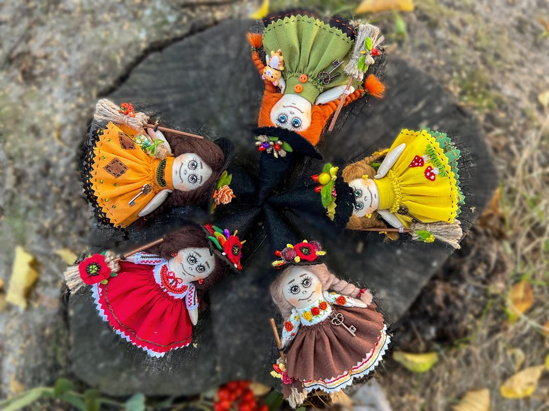 Custom Handmade Witch Doll With Broom: Halloween Fall Decor - Etsy