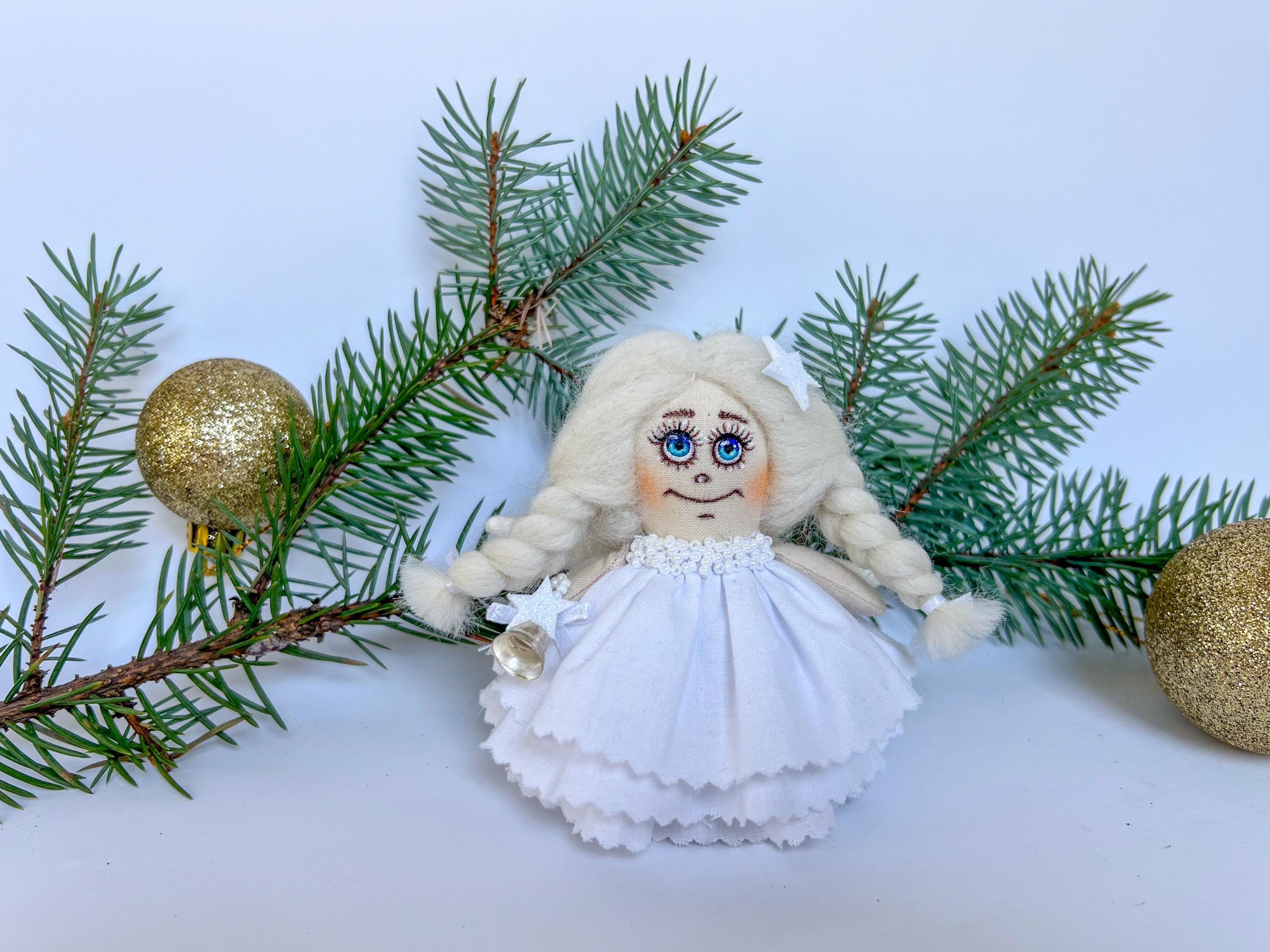 Charming Handmade Small Rag Angel With White Dress, Fabric Guardian ...