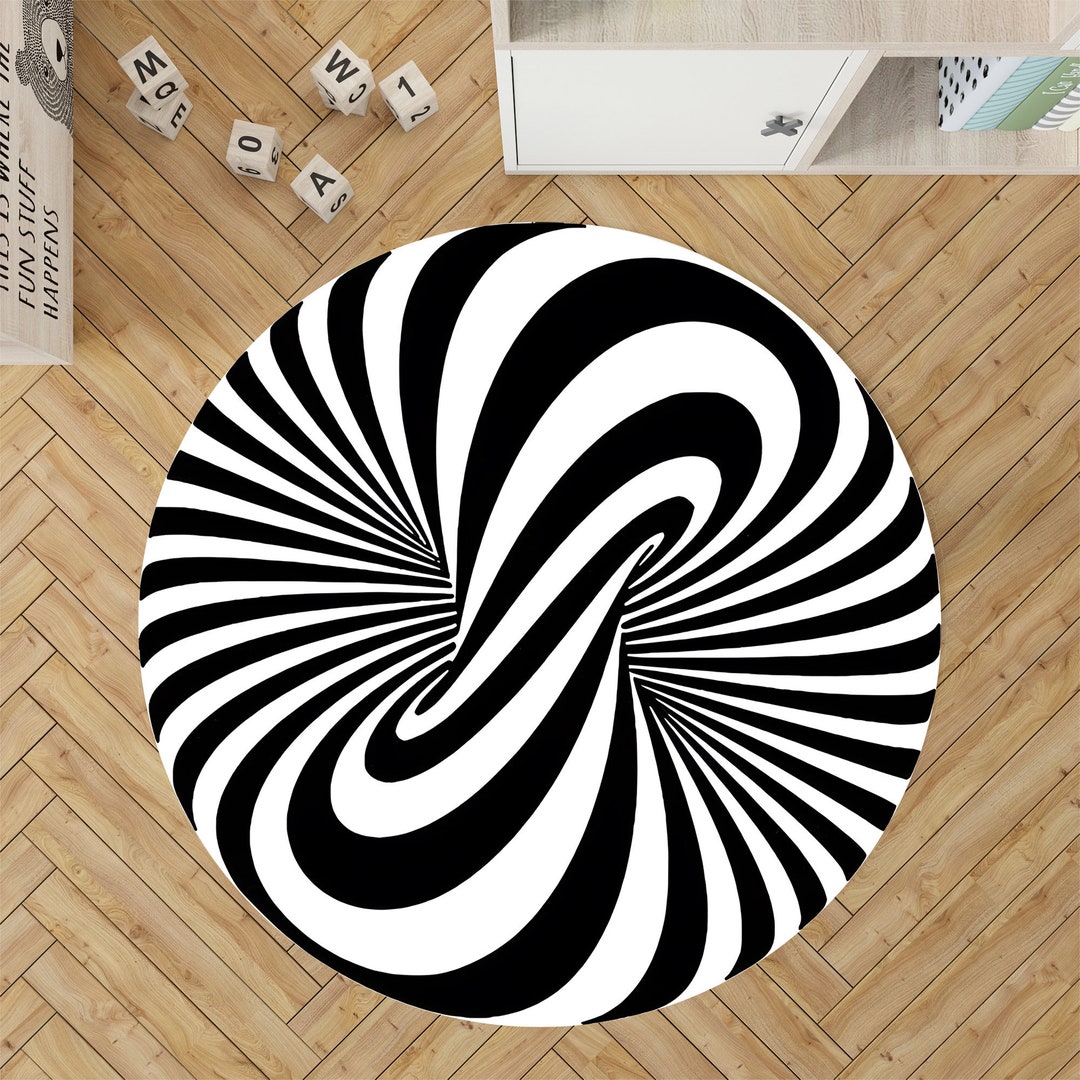 Illusion Round Rug, 3D Vortex Rug, Optical Illusion Vortex Trick Round ...