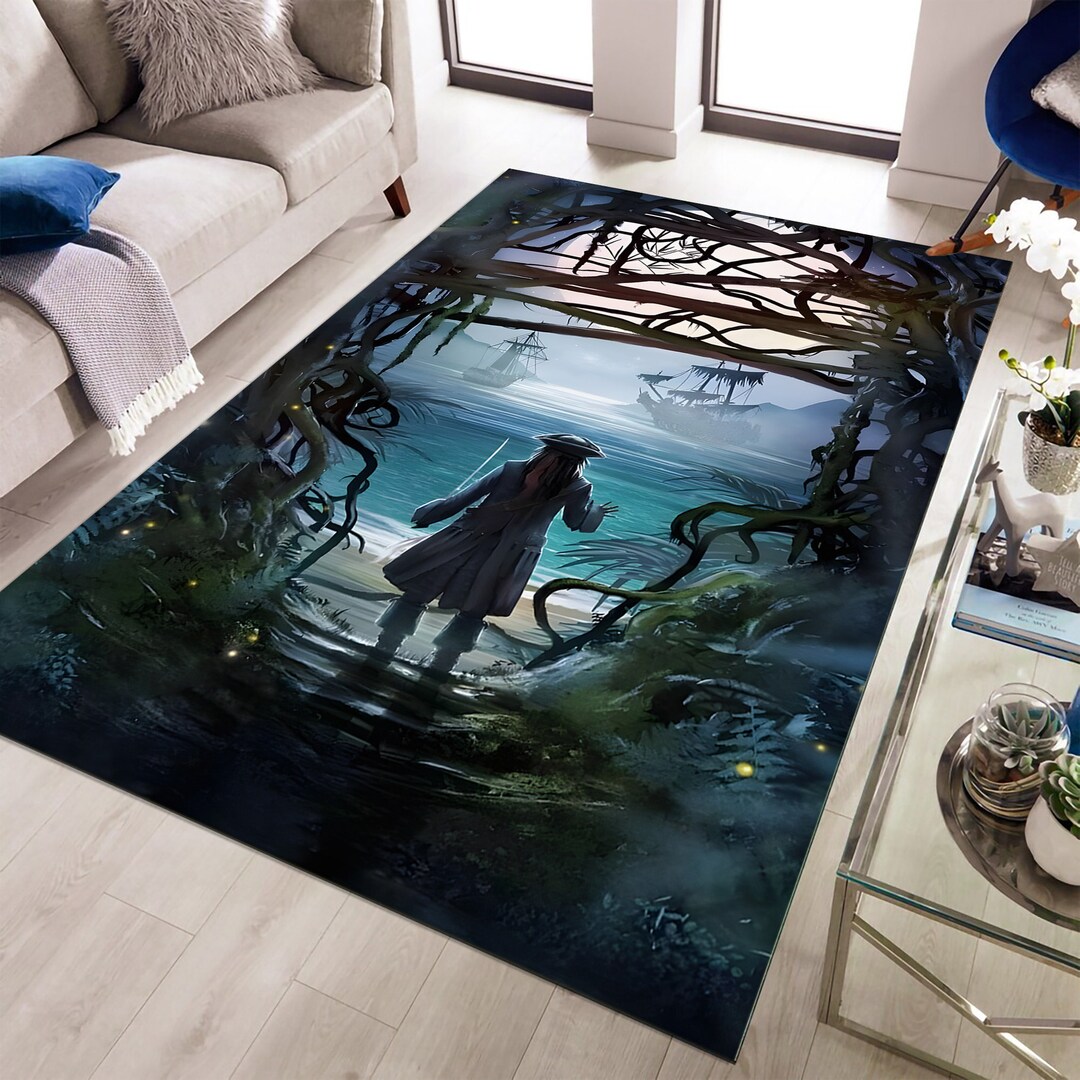 Sailor Themed Rug, Pirate Design Carpet, Fantastic Rug, Marine ...