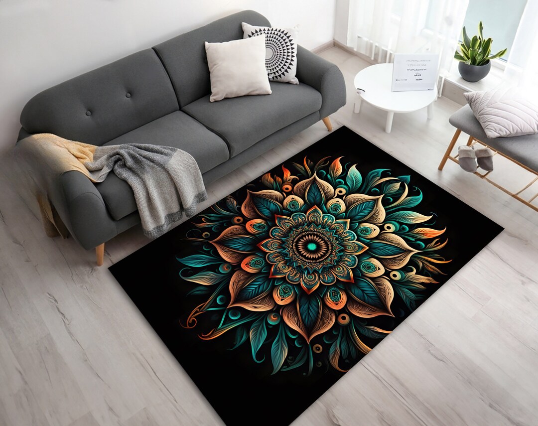 Mandala Rug, Inner Peace Design, Floral Mandala, Fashion Carpet, Living ...