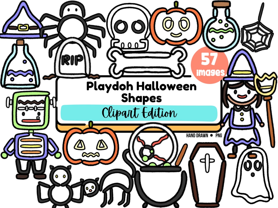 Playdoh Halloween Shapes Clip Art Images for Teaching Resources Hand ...