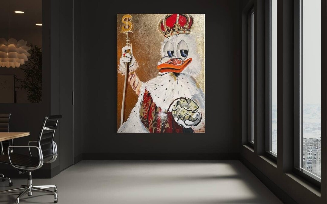 Сartoon Wall Art,painting on Canvas,duck Pop Art,street Art Painting ...