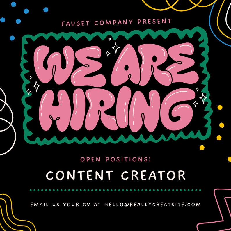 Business Templates We Are Hiring Guides Easy to Edit - Etsy