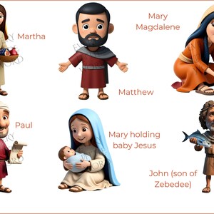 Biblical Characters Clipart Bundle, Bible Stories, Biblical People ...