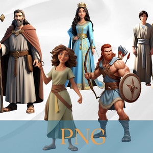 Biblical Characters Clipart Bundle, Bible Stories, Biblical People ...