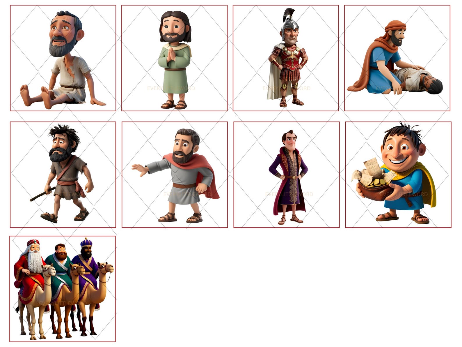 Biblical Characters Clipart Bundle, Bible Stories, Biblical People ...
