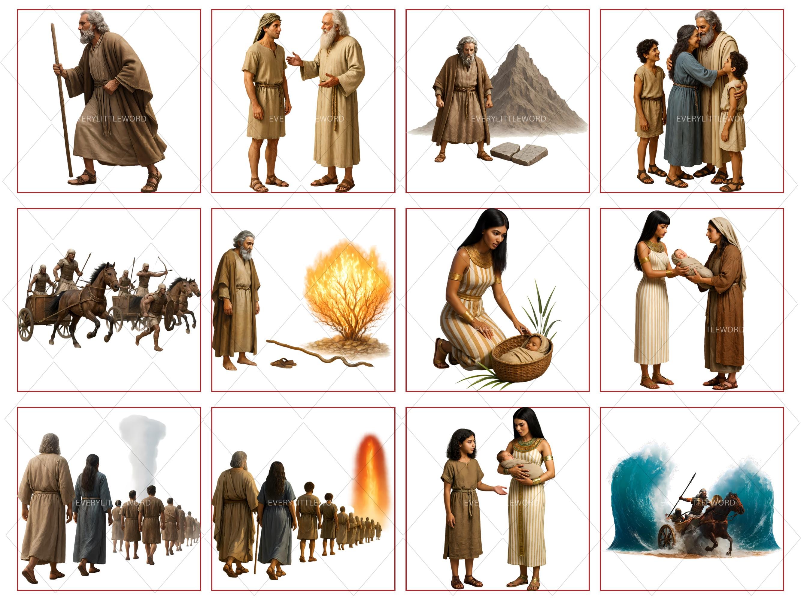 Moses Clipart – Birth to Tabernacle, Bible Story Clip Art, Old ...