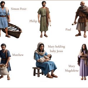 Biblical Characters Clipart Bundle, Bible Stories, Biblical People ...