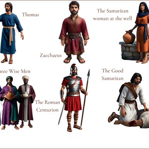 Biblical Characters Clipart Bundle, Bible Stories, Biblical People ...