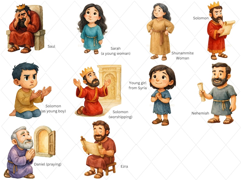 Old Testament Biblical Characters Clipart, Bible Story PNG, Christian ...