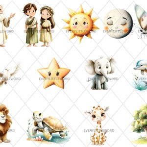 7 Days of Creation Clipart, Genesis Bible Story for Kids, Old Testament ...