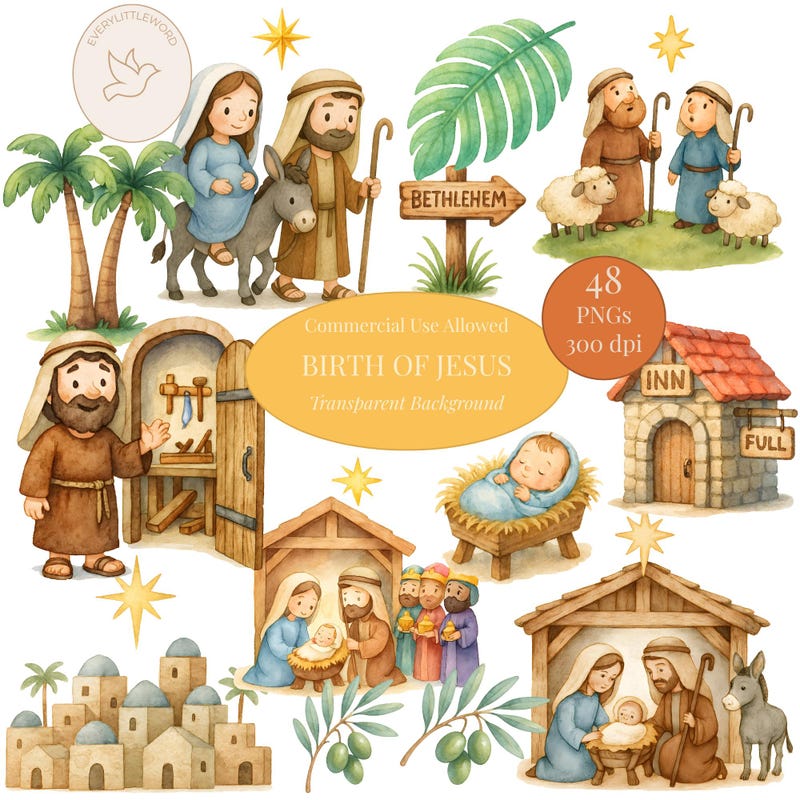 Nativity Clipart - Etsy