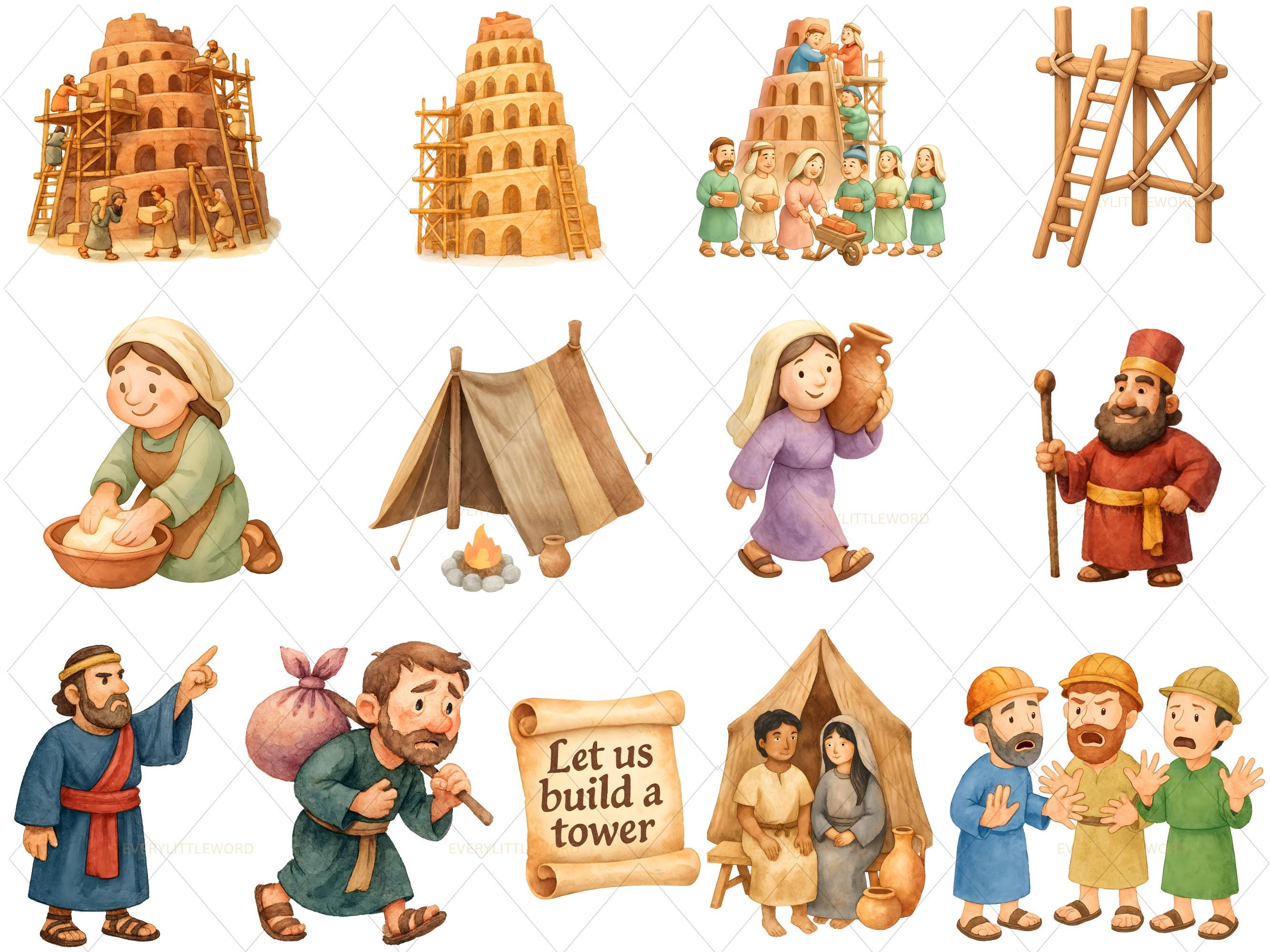 Old Testament Bible Characters Clipart Tower Of Babel Bible Story