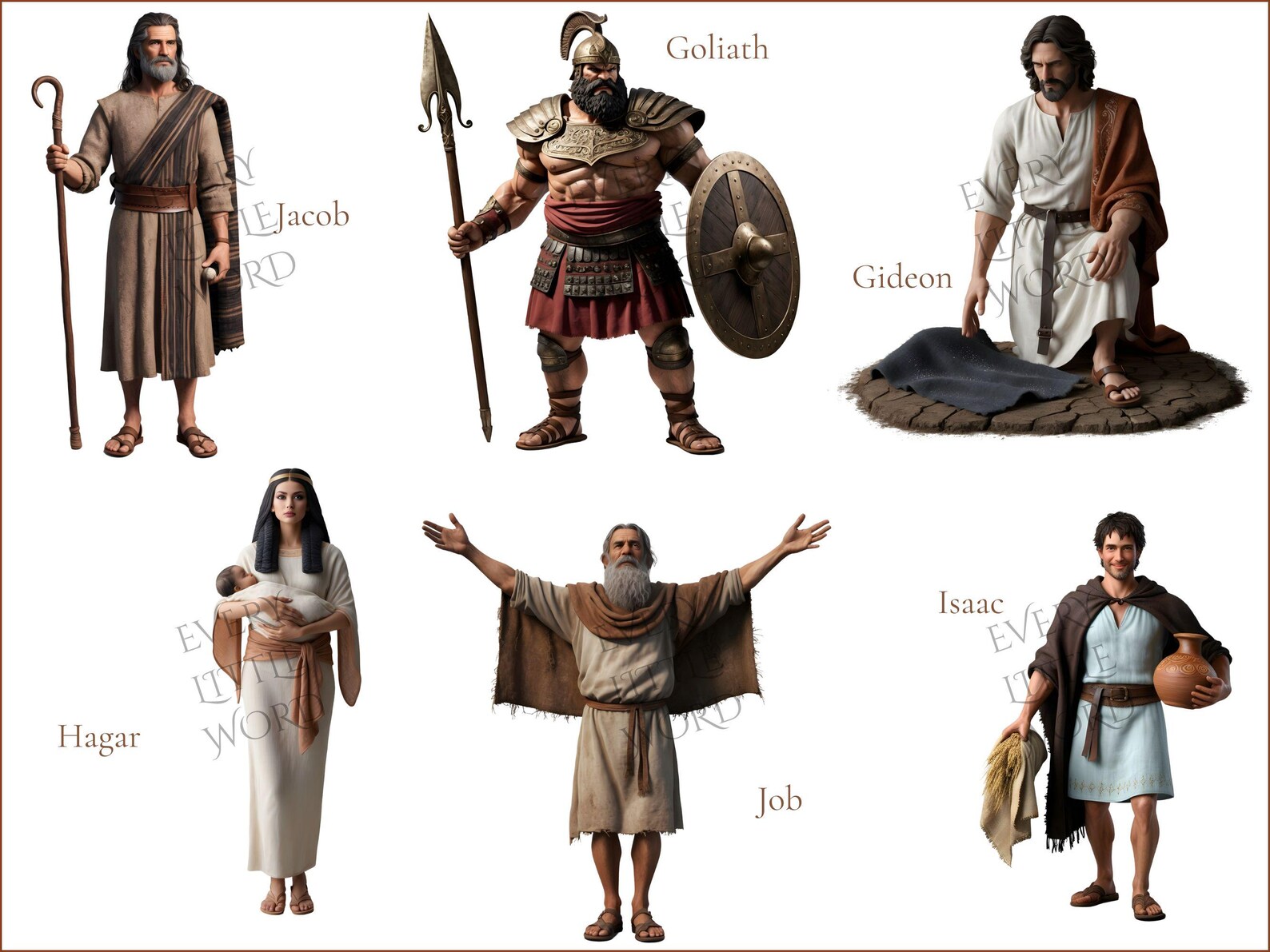 Biblical Characters Clipart Bundle, Bible Stories, Biblical People ...