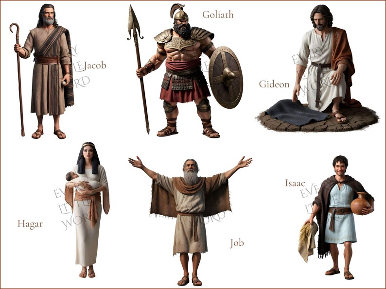 Biblical Characters Clipart Bundle, Bible Stories, Biblical People ...