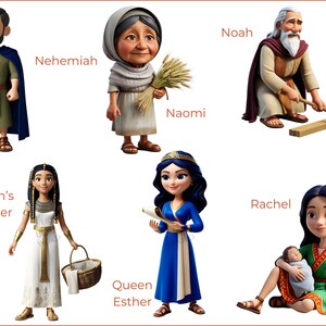 Biblical Characters Clipart Bundle, Bible Stories, Biblical People ...