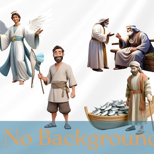 Biblical Characters Clipart Bundle, Bible Stories, Biblical People ...