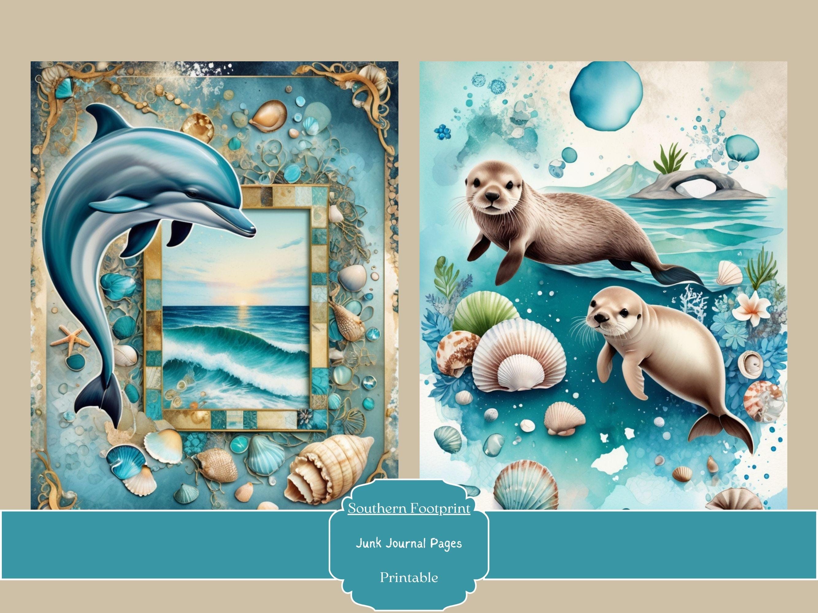 Ocean Junk Journal Pages, the Sea Junk Journal Kit, Beach Junk Journal ...