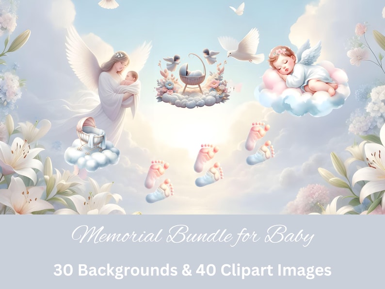Memorial Backgrounds and Memorial Clipart for Baby, Heaven Backgrounds ...