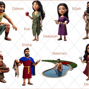 Biblical Characters Clipart Bundle, Bible Stories, Biblical People ...