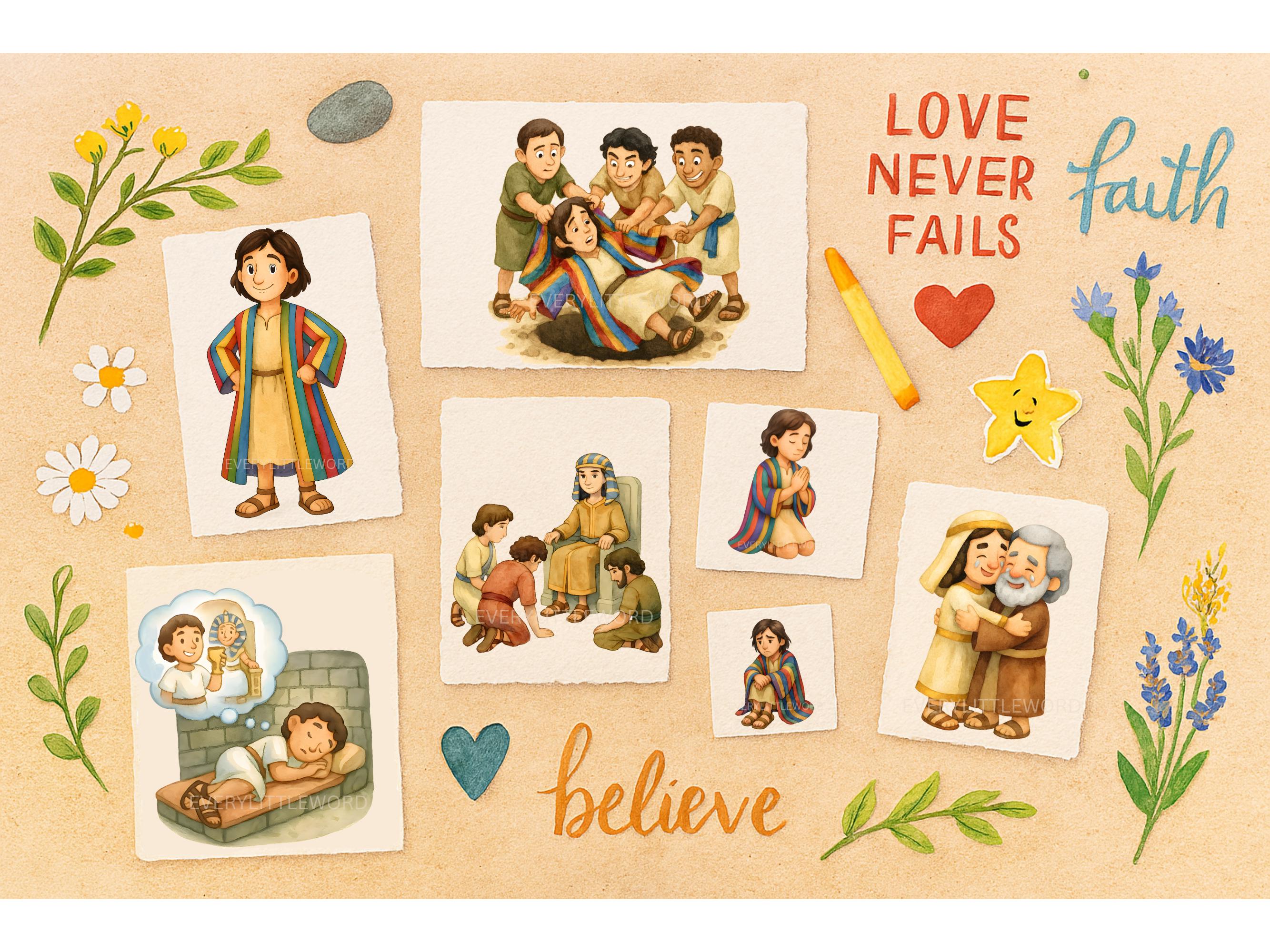 Joseph Bible Story Clipart, Coat of Many Colors, Sunday School ...