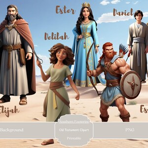 Biblical Characters Clipart Bundle, Bible Stories, Biblical People ...