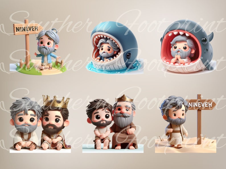 Jonah and the Whale Children's Clipart Bundle, Digital Download, Bible ...
