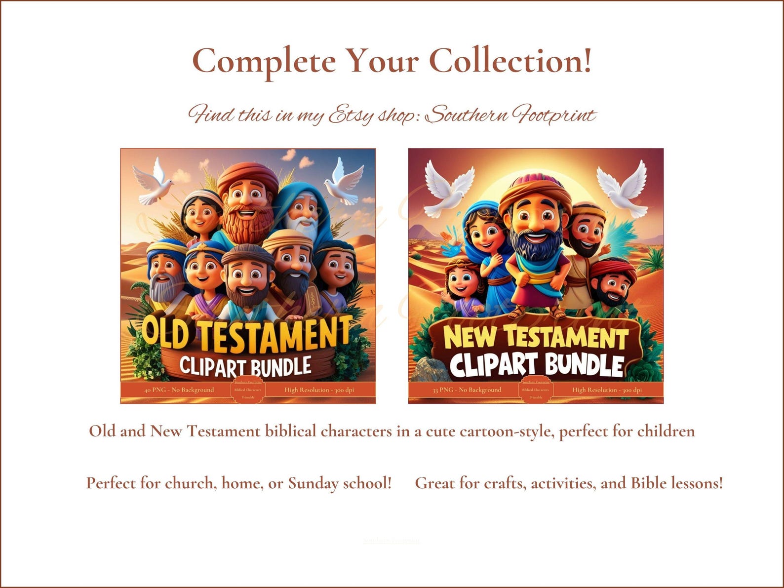 Biblical Characters Clipart Bundle, Bible Stories, Biblical People ...
