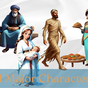 Biblical Characters Clipart Bundle, Bible Stories, Biblical People ...