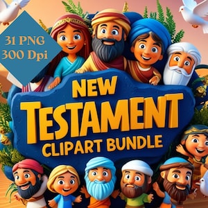 Biblical Characters Clipart Bundle, Bible Stories, Biblical People ...