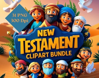 Biblical Characters Clipart Bundle, Bible Stories, Biblical People ...
