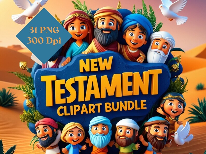 Biblical Characters Clipart Bundle, Bible Stories, Biblical People ...