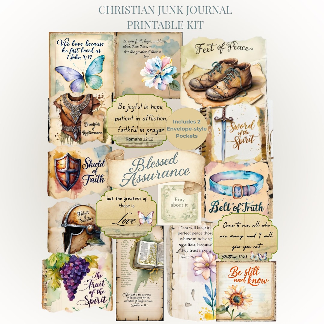 Christian Junk Journal Kit Printable - Faith-based Ephemera - Bible ...