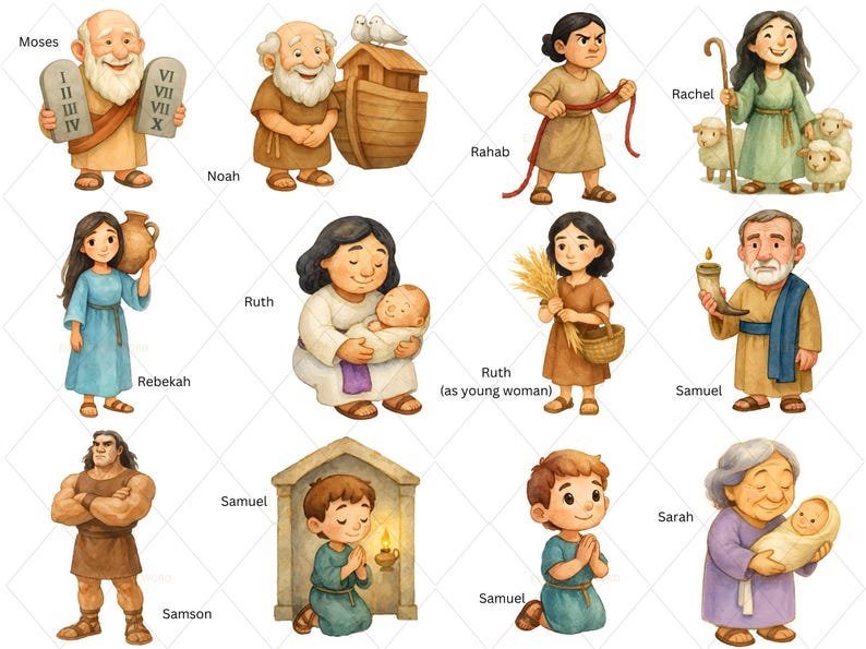 Old Testament Biblical Characters Clipart, Bible Story PNG, Christian ...