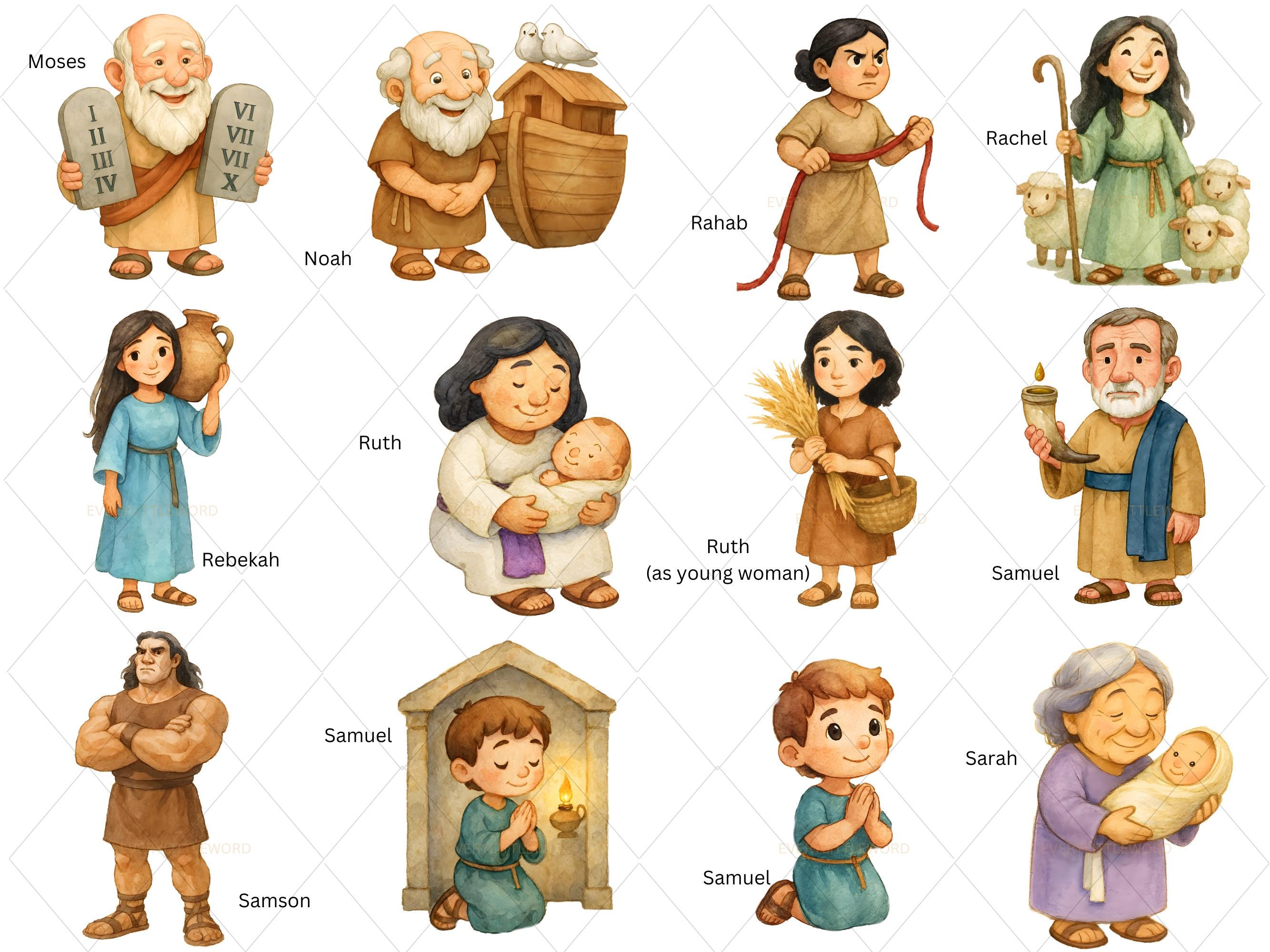 Old Testament Biblical Characters Clipart, Bible Story PNG, Christian ...