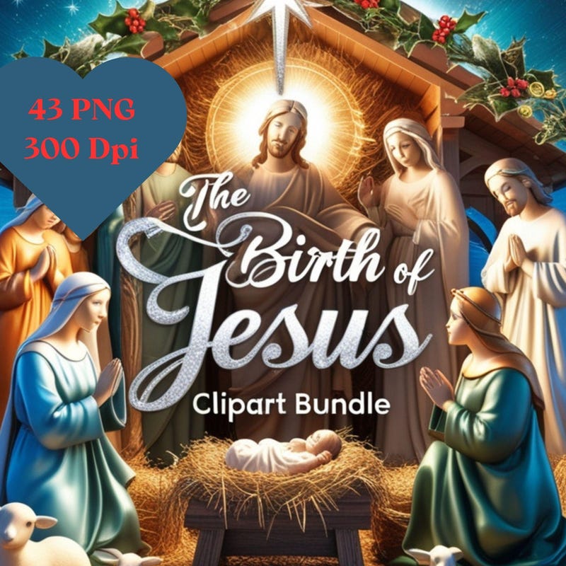 Jesus is Born Clipart - Etsy