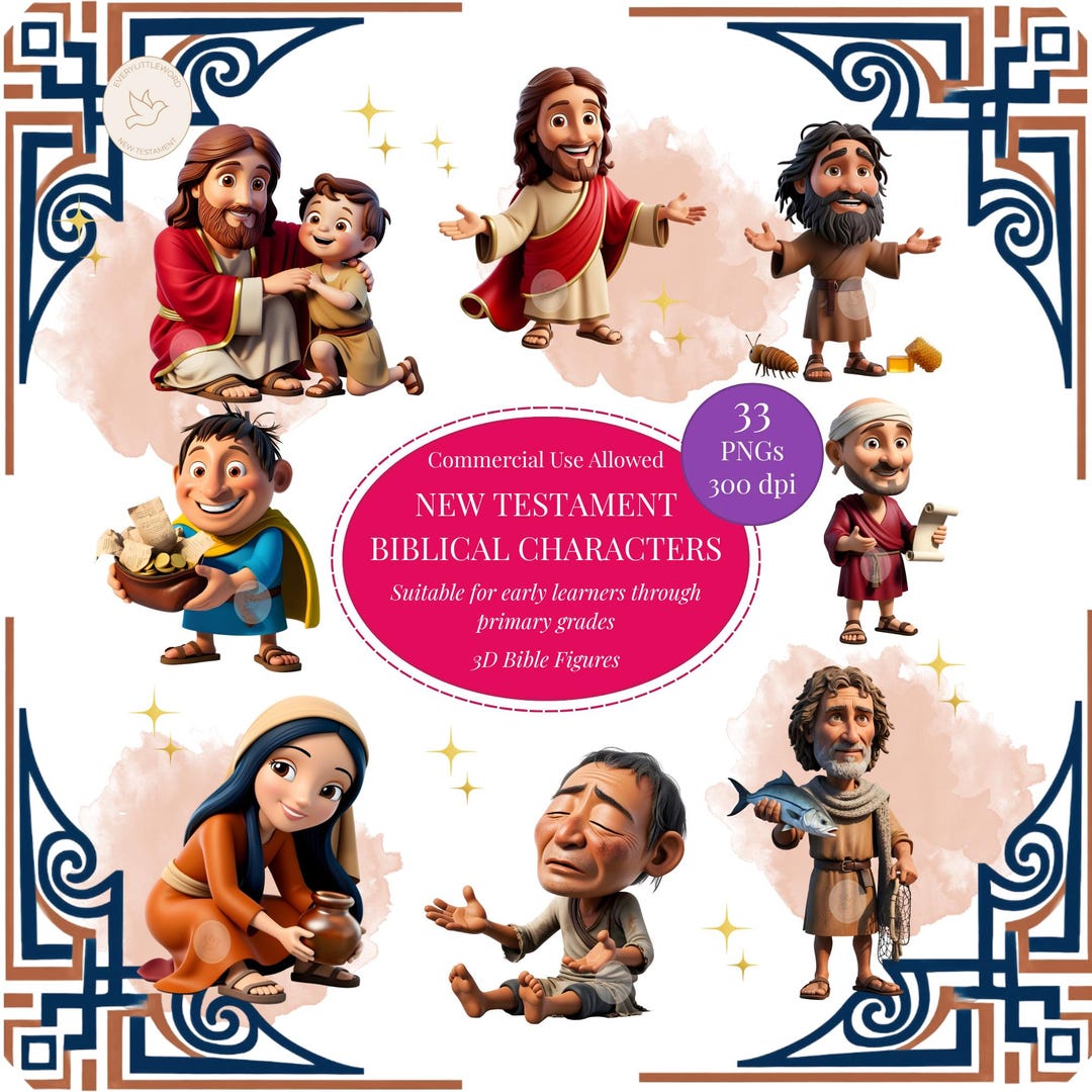 Biblical Characters Clipart Bundle, Bible Stories, Biblical People ...