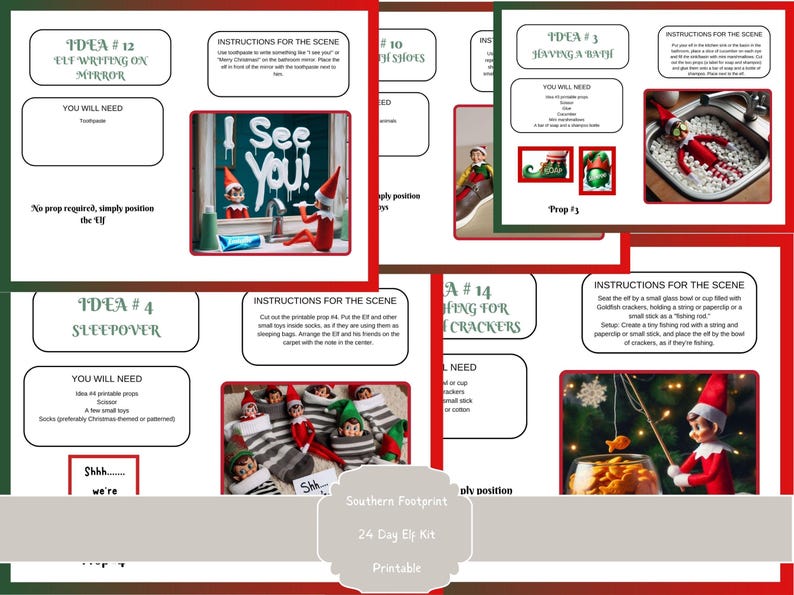 24 Days Elf Kit, Elf Activity Kit, Elf Printables - Includes Elf ...