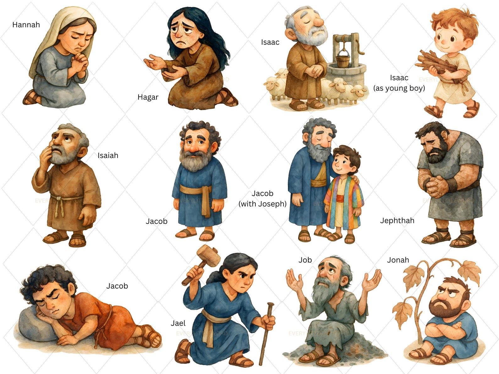 Old Testament Biblical Characters Clipart, Bible Story PNG, Christian ...