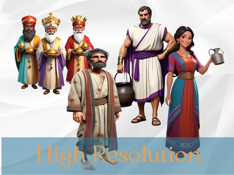 Biblical Characters Clipart Bundle, Bible Stories, Biblical People ...