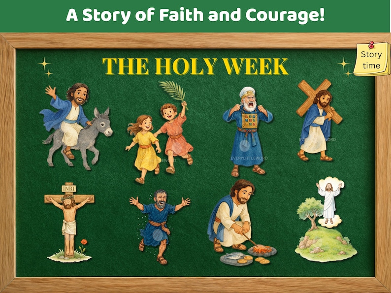 Easter Story Clipart Bundle, the Holy Week PNG, Watercolor Bible ...