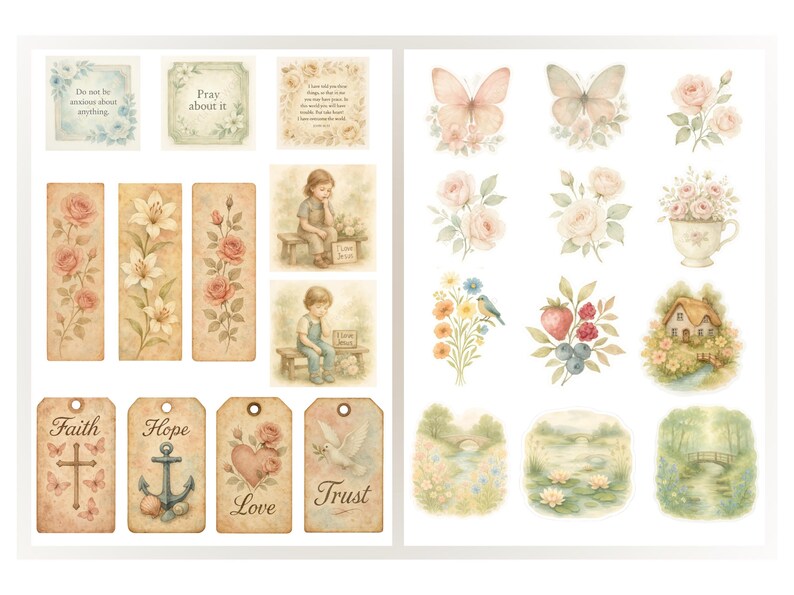 Christian Junk Journal Kit Printable - Faith-based Ephemera - Bible ...