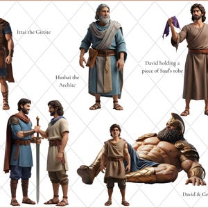King David Bible Clipart Bundle – Old Testament Characters | Bible ...