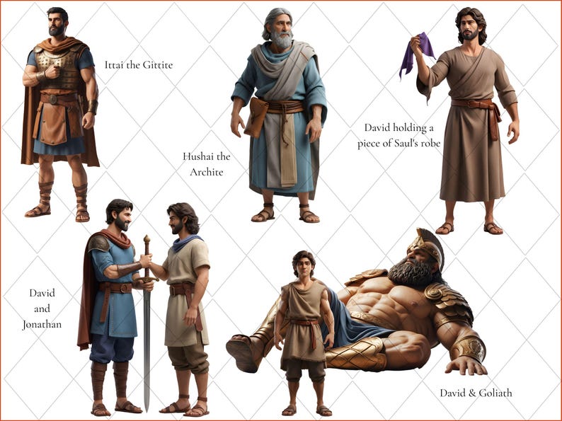 KING DAVID Bible Clipart Bundle – Old Testament Characters | Bible ...
