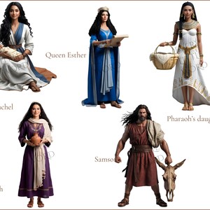 Biblical Characters Clipart Bundle, Bible Stories, Biblical People ...