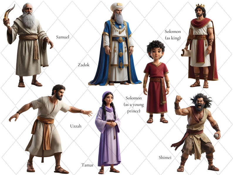 KING DAVID Bible Clipart Bundle – Old Testament Characters | Bible ...