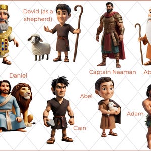 Biblical Characters Clipart Bundle, Bible Stories, Biblical People ...